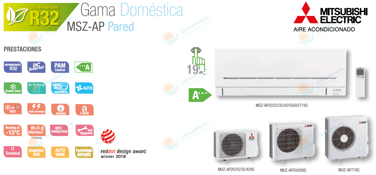 Mitsubishi Electric MSZ-AP35VGK - ClimaPrecio